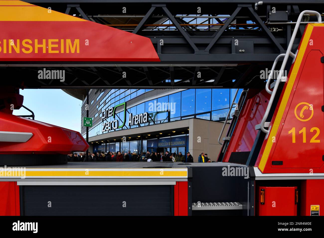 Fire brigade operation, turntable ladder with basket, PreZero Arena ...