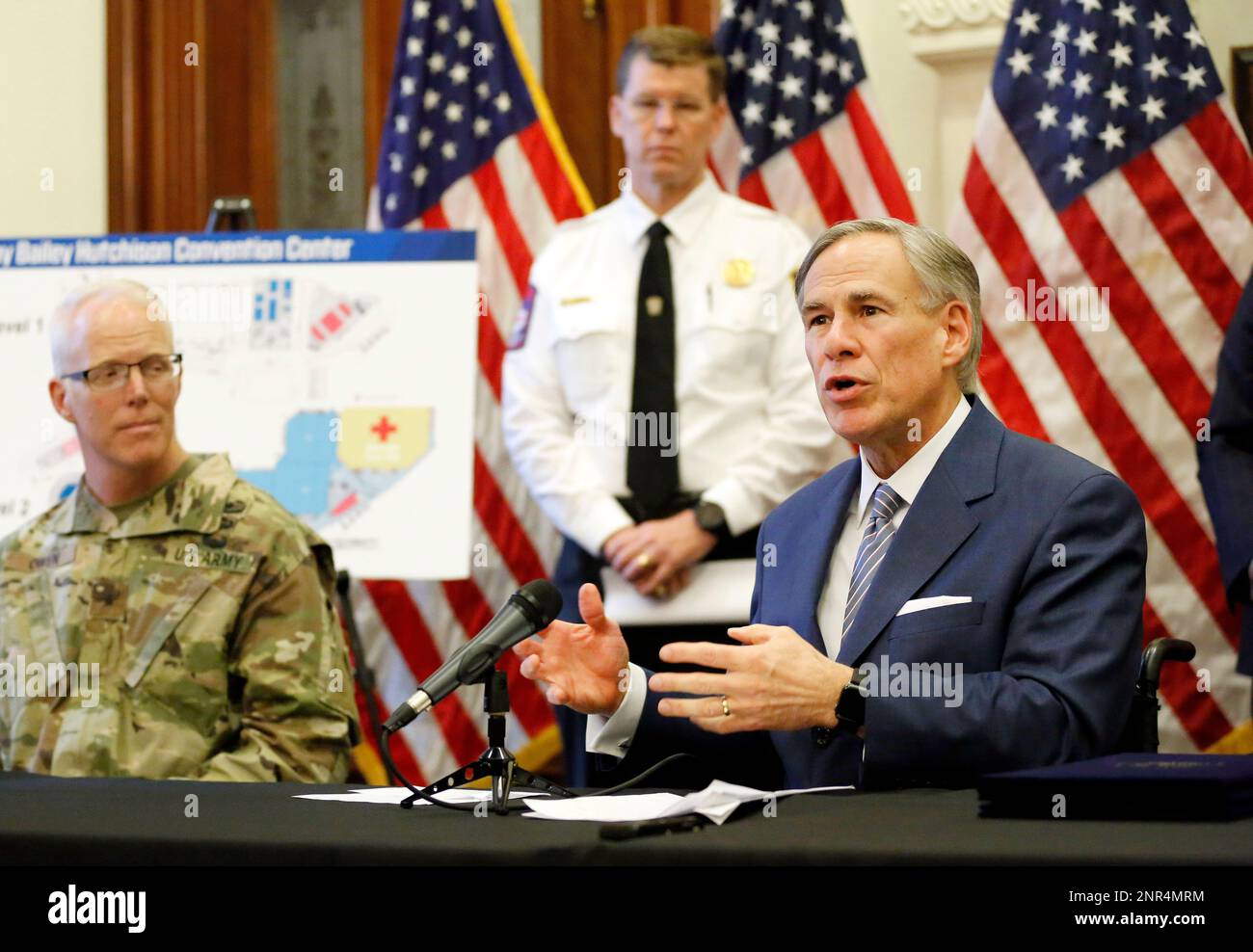 Texas Gov. Greg Abbott announces the US Army Corps of Engineers and the ...