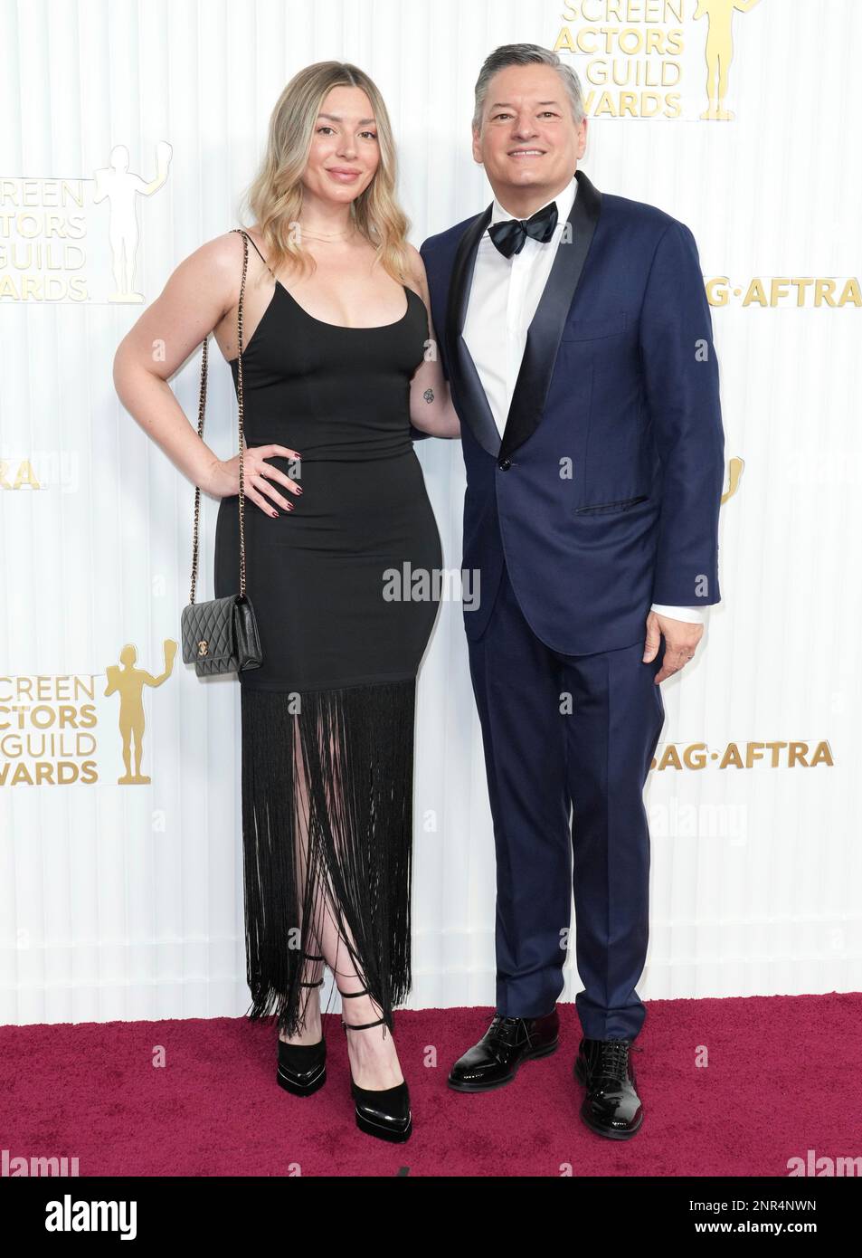 Sarah Sarandos, left, and Ted Sarandos arrive at the 29th annual Screen ...