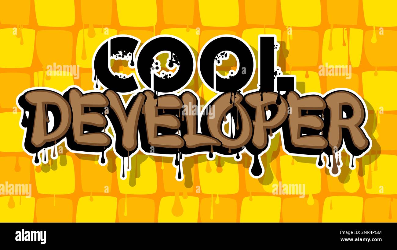 Cool Developer. Graffiti tag. Abstract modern street art decoration ...