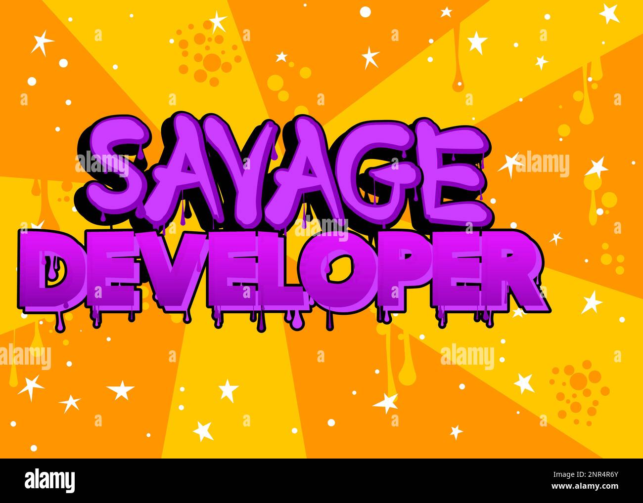 Savage Developer. Graffiti tag. Abstract modern street art decoration ...