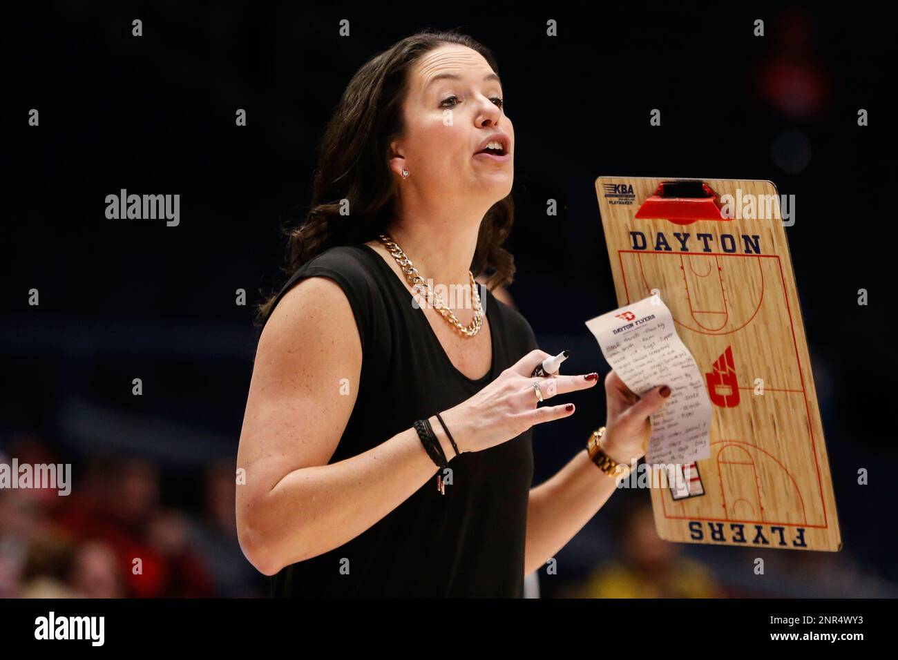 DAYTON, OH - MARCH 08: Dayton Flyers head coach Shauna Green shouts ...