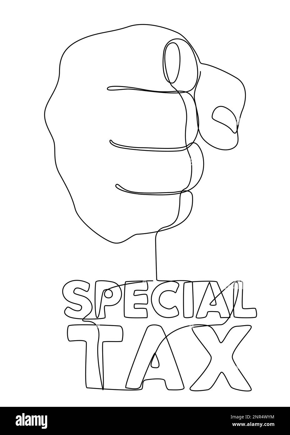 One continuous line of hand with Special Tax word. Thin Line ...