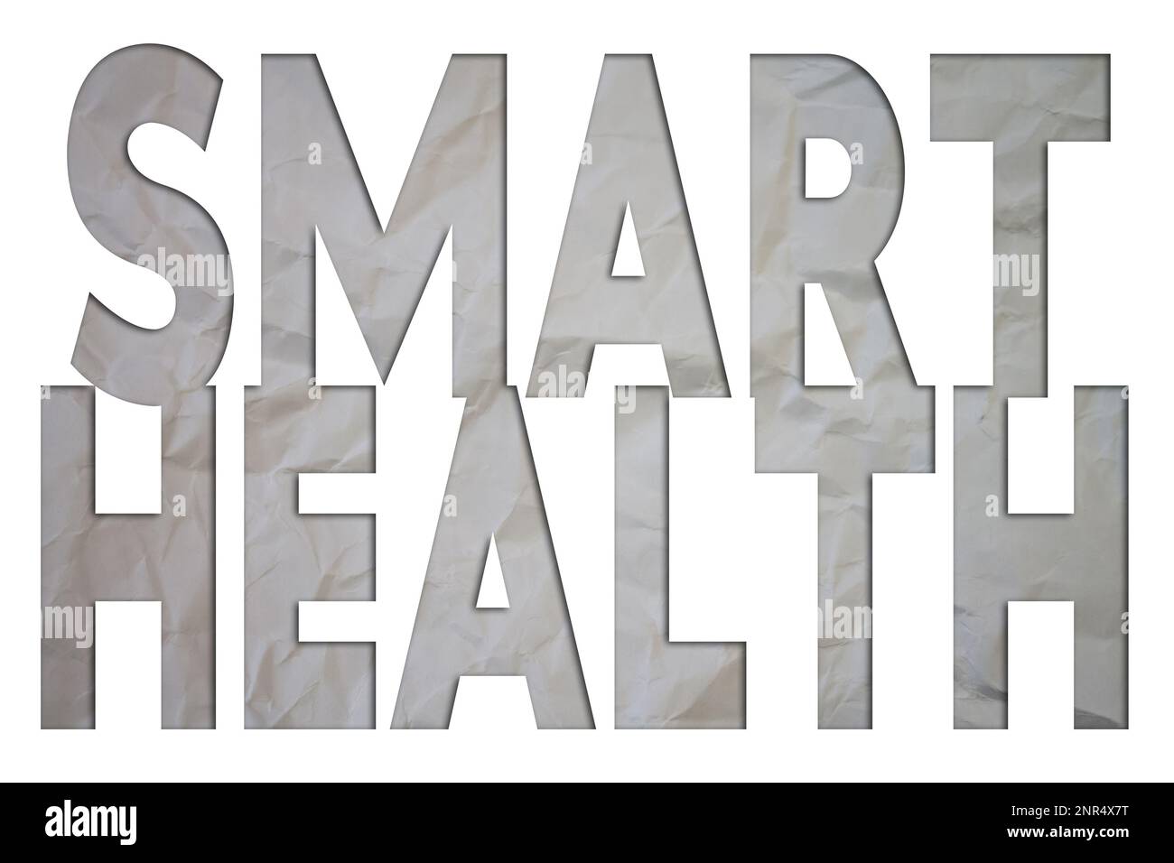 Smart Health text with Torn, Crumpled White Paper on colored background ...
