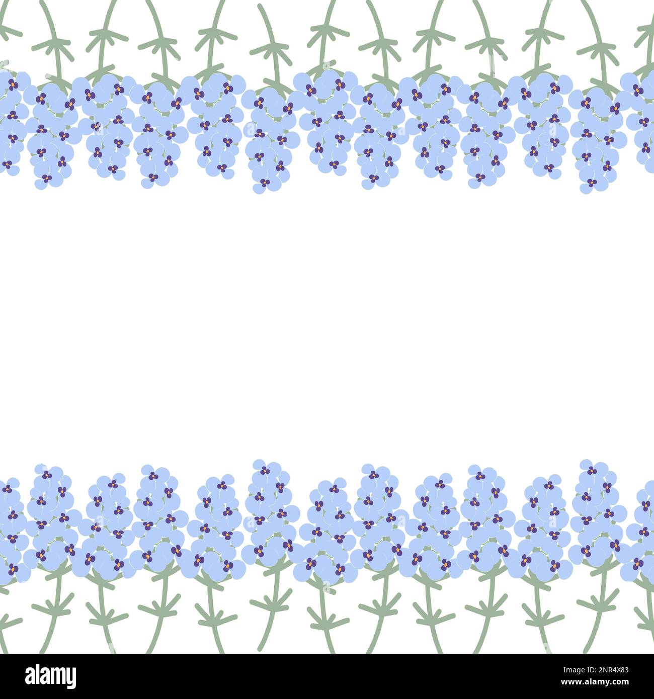 Colorful endless frame in trendy pale violet shades with flower ...