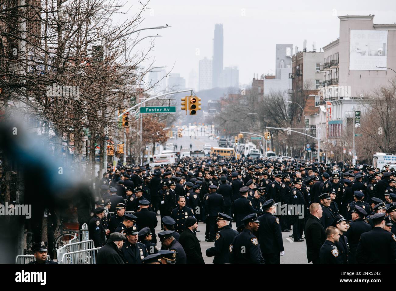 New York, USA. 9th Feb, 2023. Hundreds of NYPD officers attend the ...