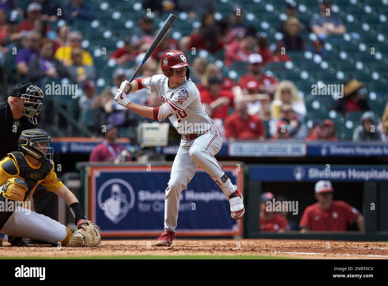 Peyton Graham (20) of the Oklahoma Sooners at bat against the Missouri ...