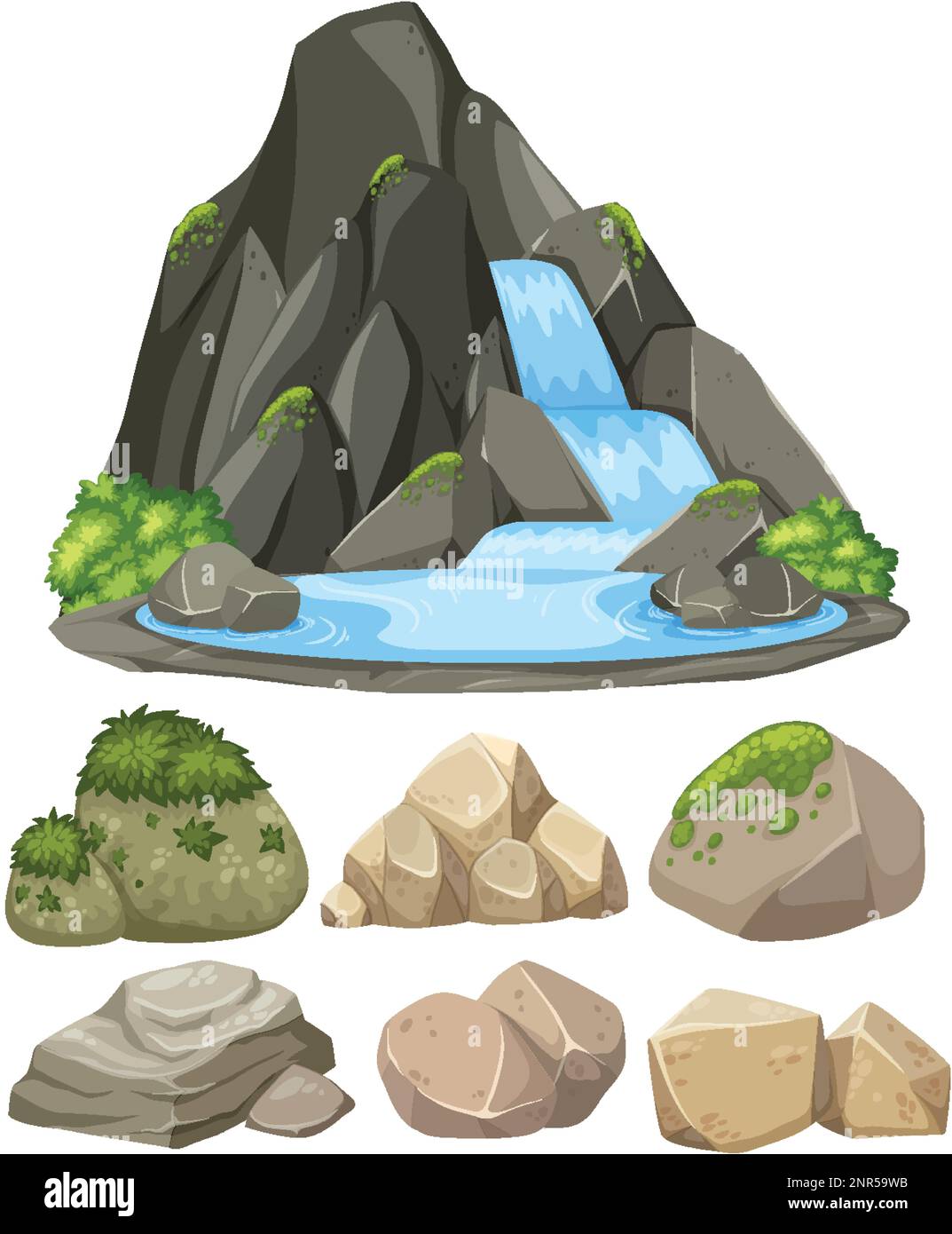 Nature element cartoon set illustration Stock Vector Image & Art - Alamy