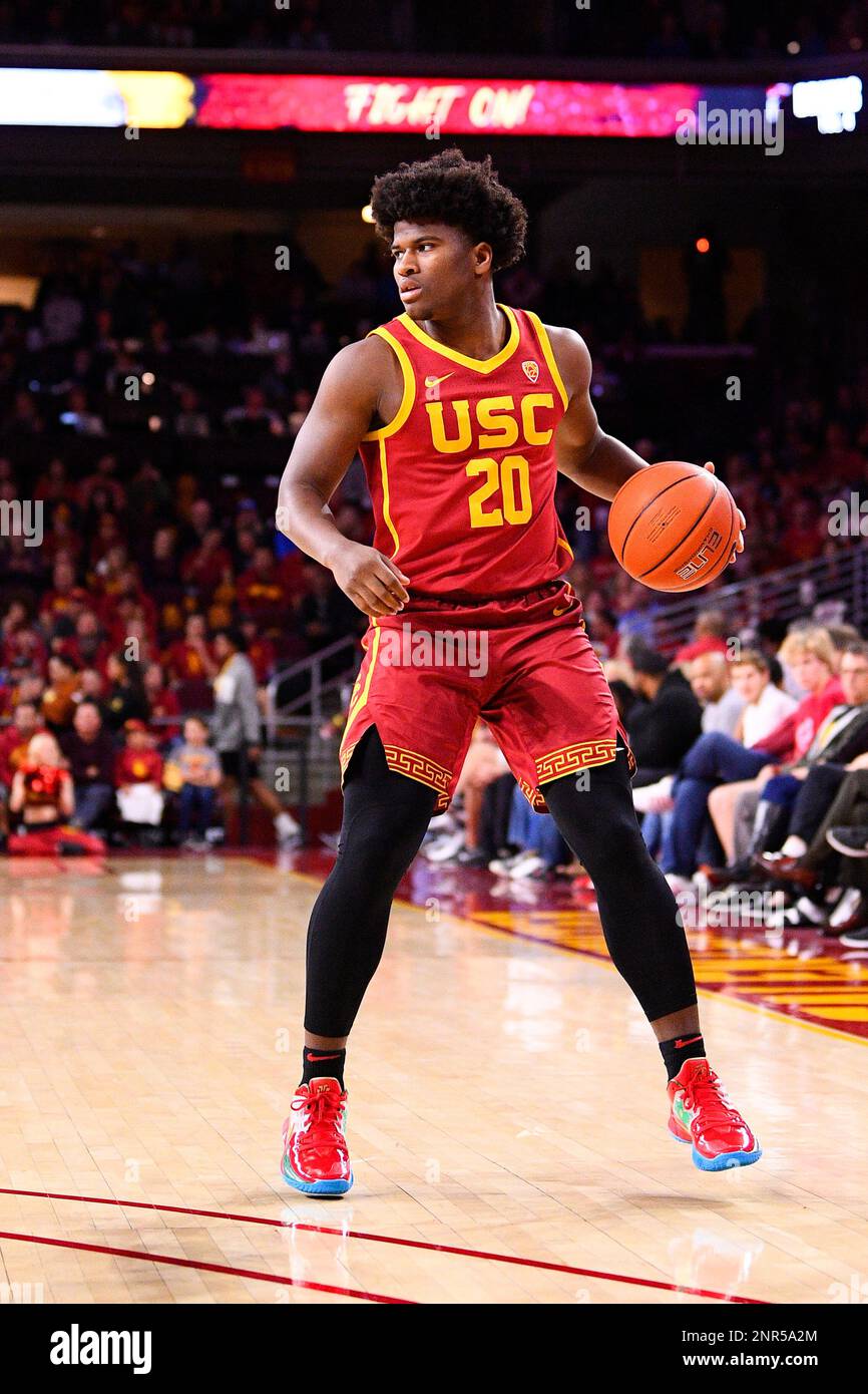 LOS ANGELES, CA - MARCH 07: USC Trojans guard Ethan Anderson (20) looks ...