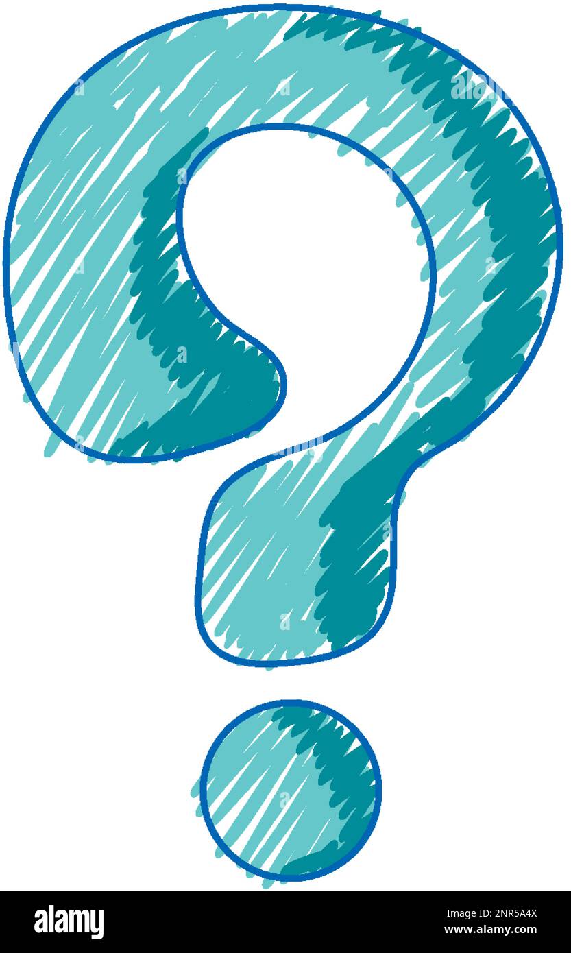 Question mark in pencil colour sketch simple style illustration Stock ...