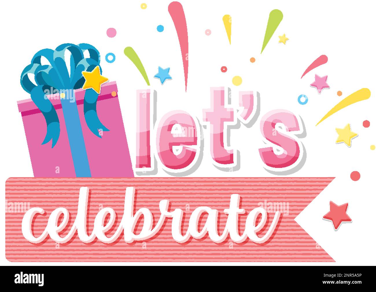 Lets celebrate message for banner or poster design illustration Stock ...
