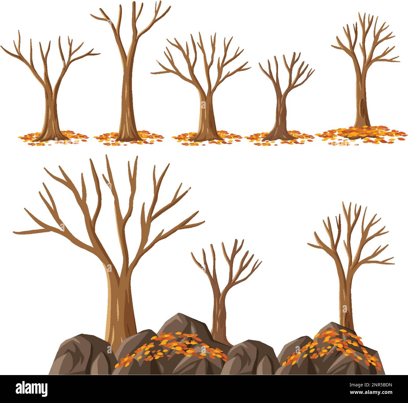Set Tree Without Leaves Illustration Stock Vector Image And Art Alamy