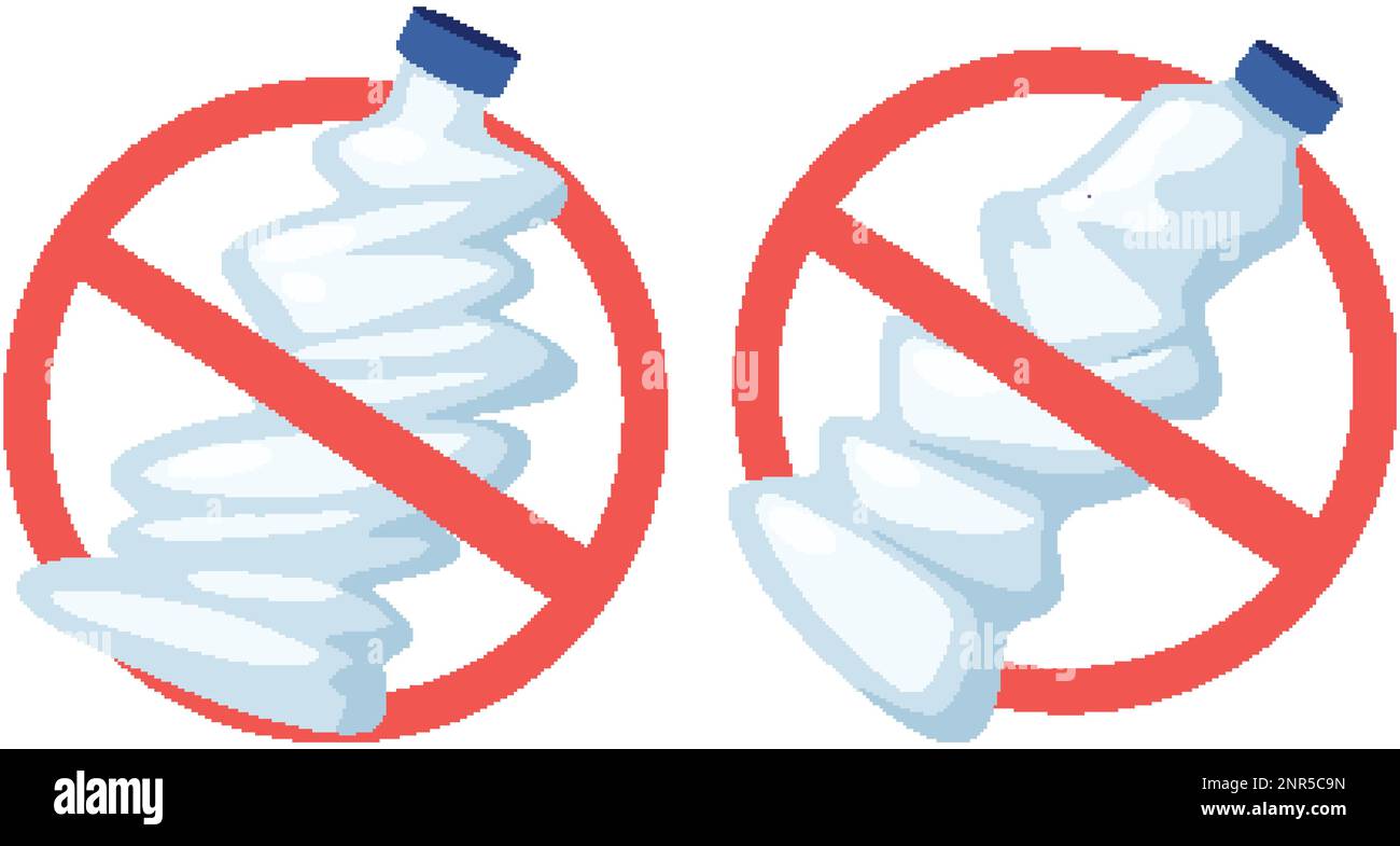 Prohibited sign No plastic bottle illustration Stock Vector Image & Art ...