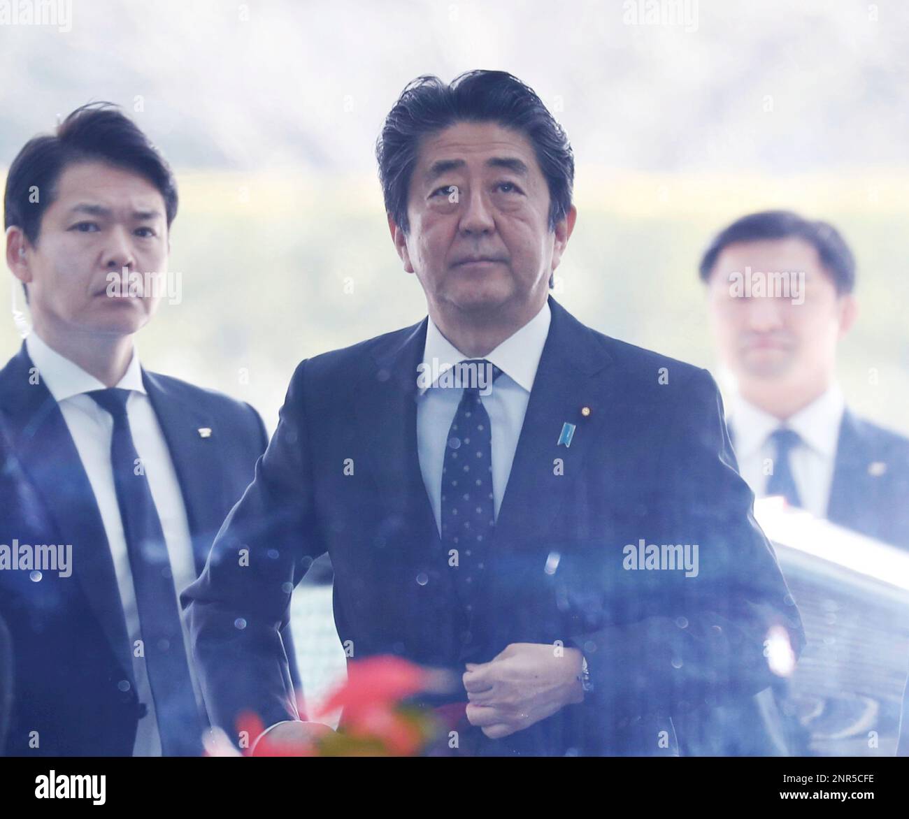 Japan's Prime Minister Shinzo Abe arrives at prime minister's office in ...