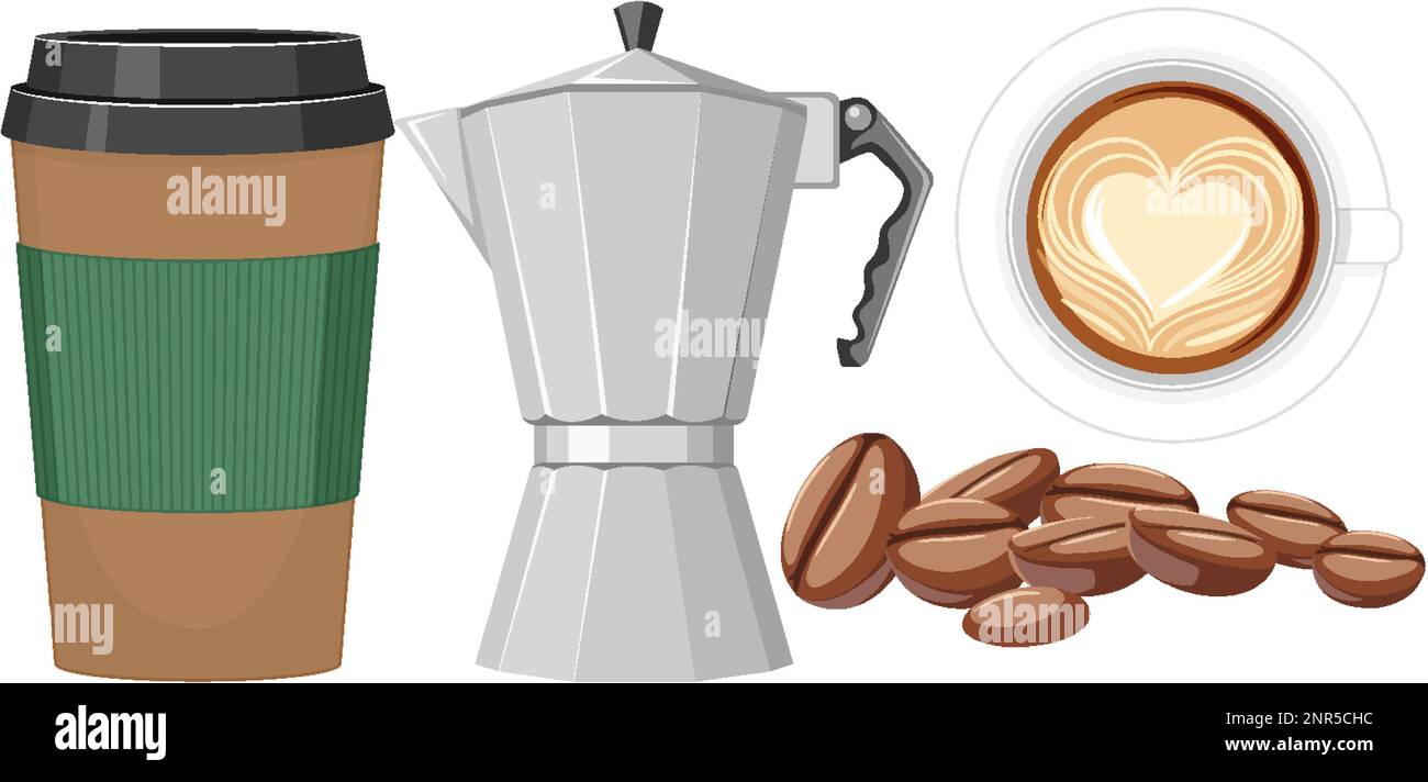 Set of coffee object isolated illustration Stock Vector Image & Art - Alamy