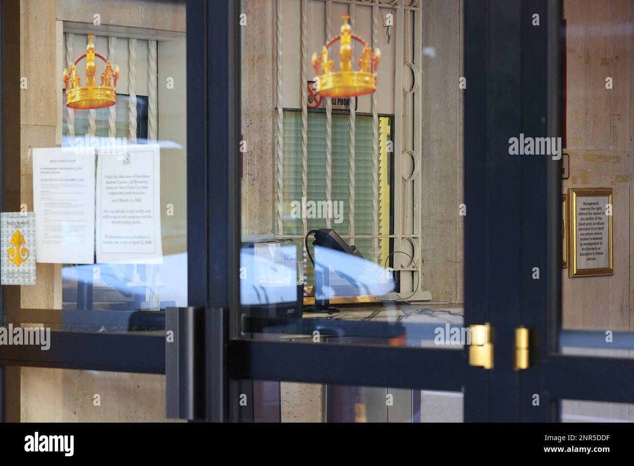 NEW York, NY - MARCH 18: A general view of empty ticket windows inside ...