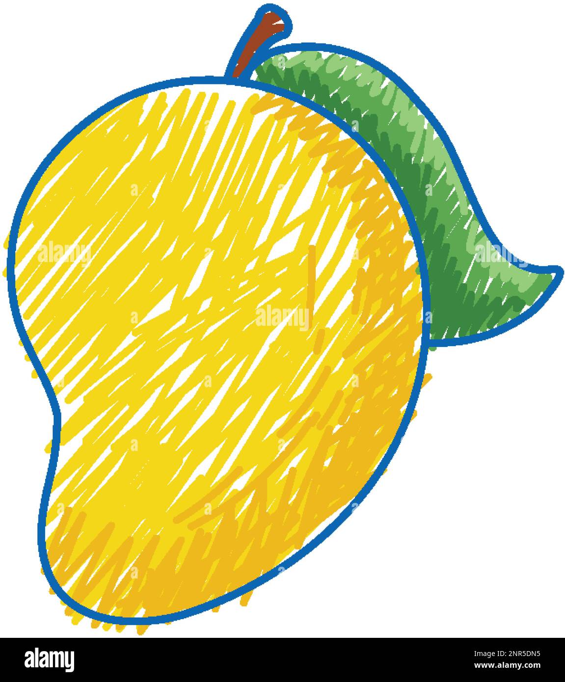 Mango pencil colour child scribble style illustration Stock Vector ...