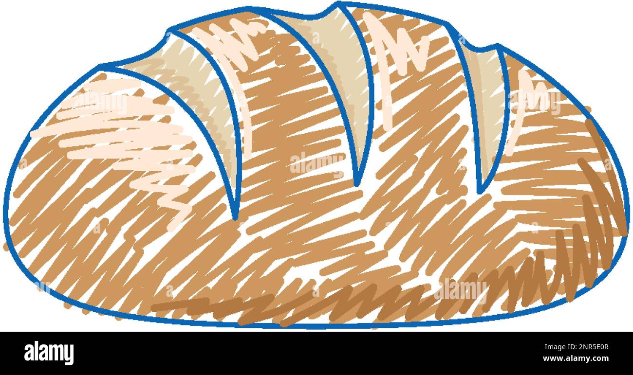 Bread in pencil colour sketch simple style illustration Stock Vector ...