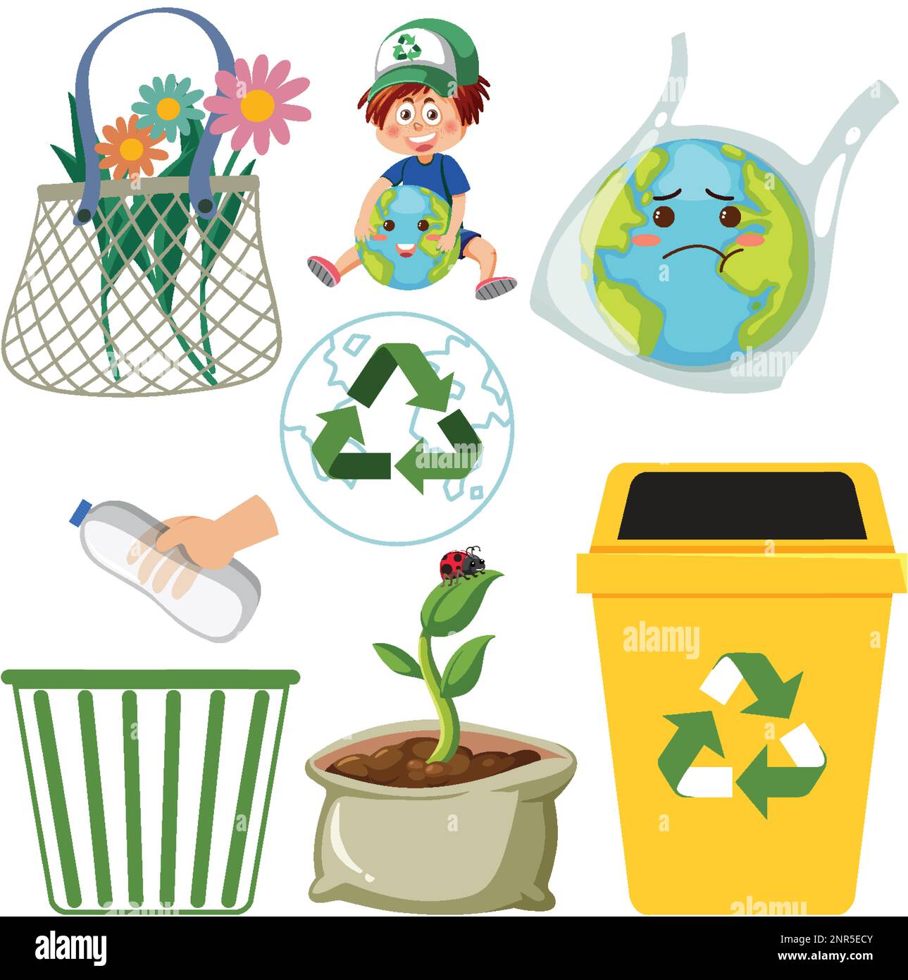 Save the earth graphics and icons collection illustration Stock Vector ...
