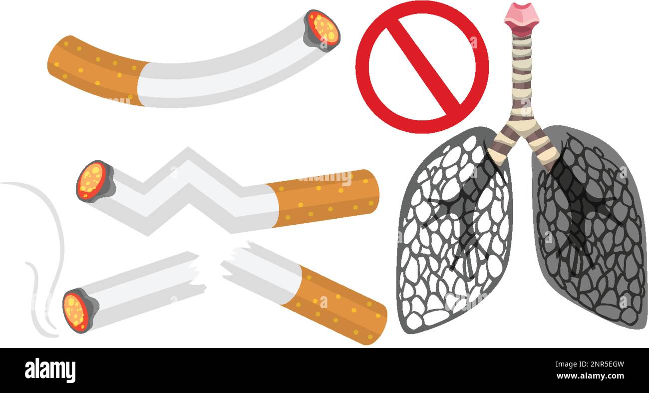 Set of stop smoking using for sign and icon illustration Stock Vector ...