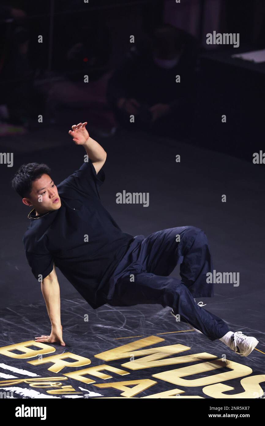 Fukuoka, Japan. 24th Feb, 2023. Hishikawa Isshin/Issin Breaking : WDSF Breaking for Gold World ...