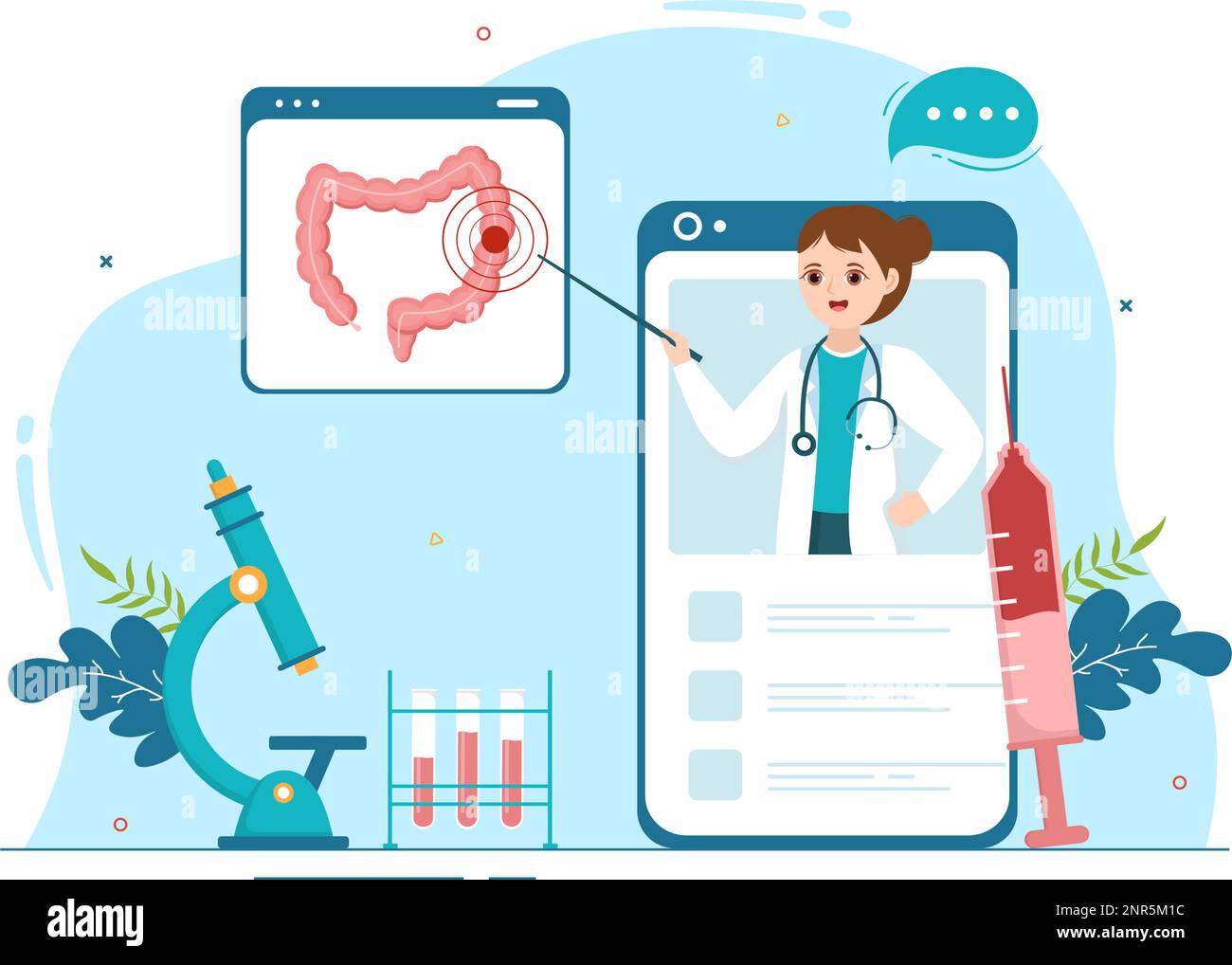 Proctologist or Colonoscopy Illustration with a Doctor Examines of the ...