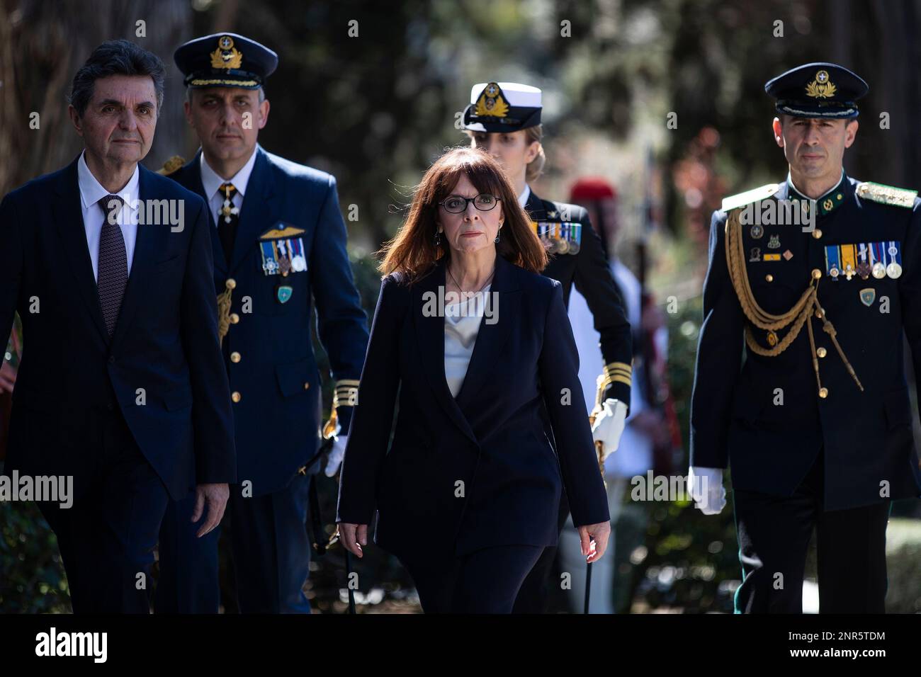 The new Greek President Katerina Sakellaropoulou arrives with her ...