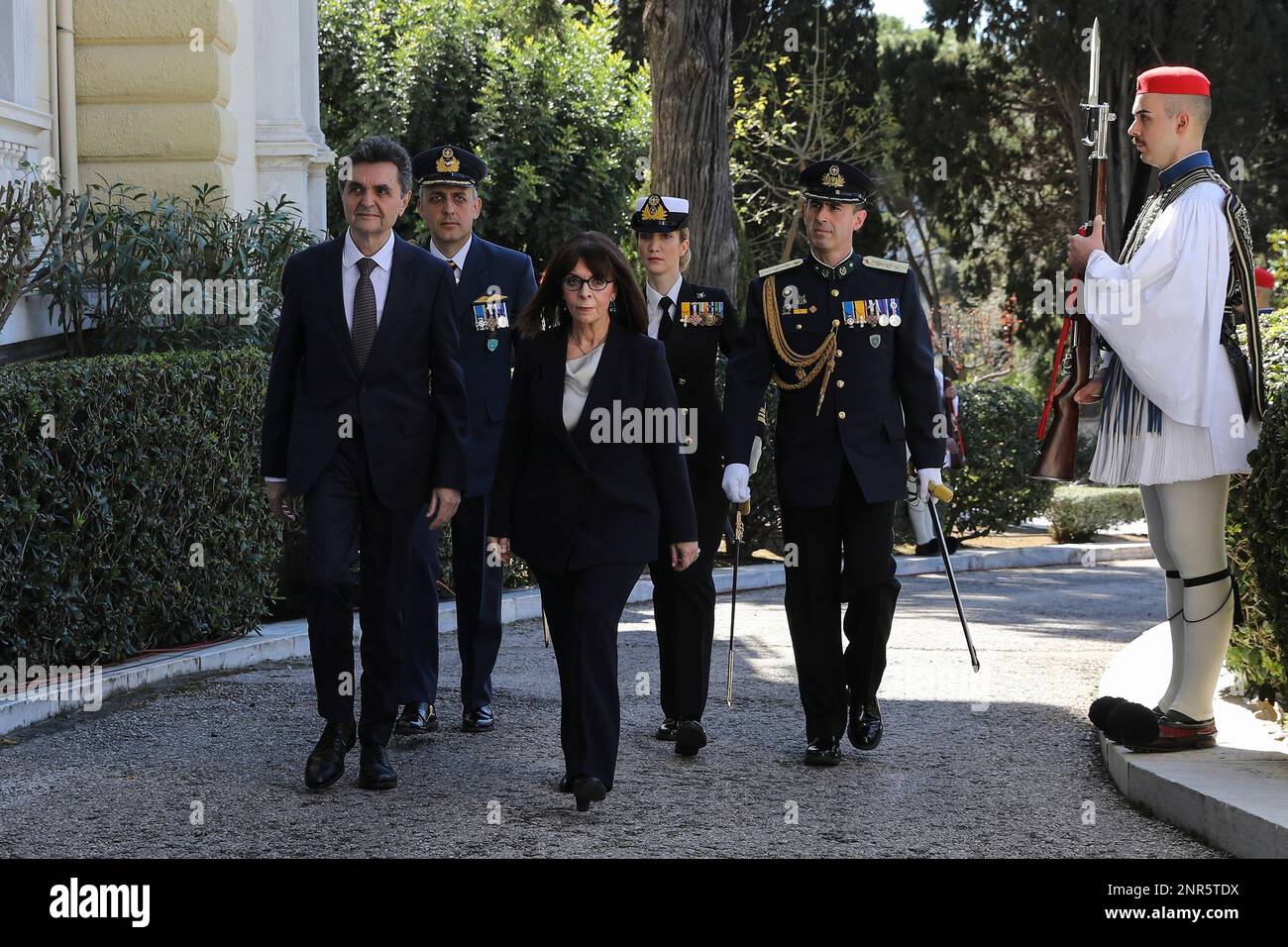 The new Greek President Katerina Sakellaropoulou arrives with her ...