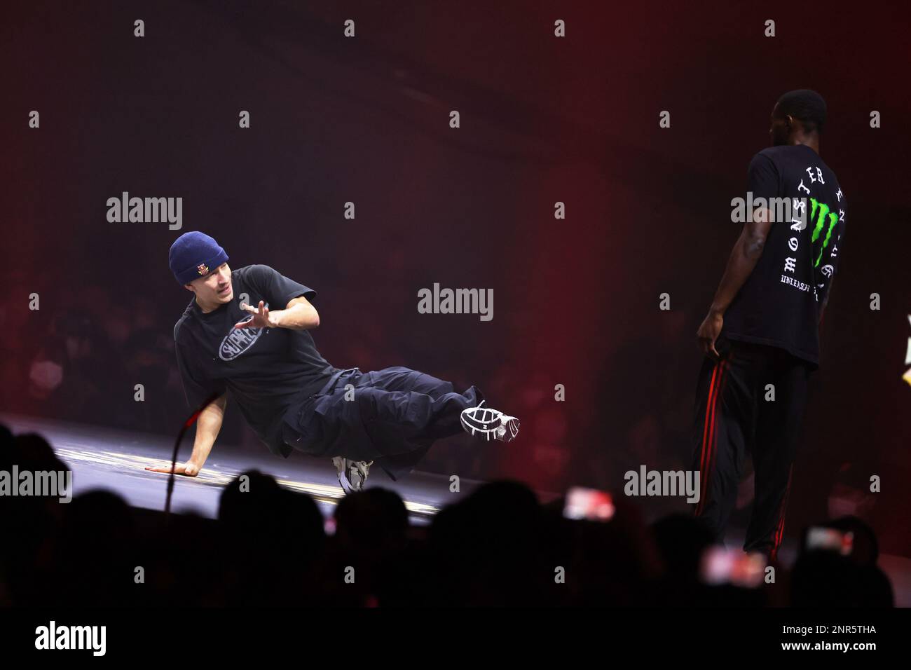 Fukuoka, Japan. 25th Feb, 2023. (L to R) Amir (KAZ), Jeffro (USA ...