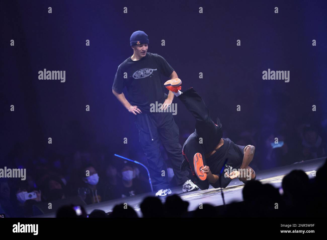 Fukuoka, Japan. 25th Feb, 2023. (L to R) Amir (KAZ), Jeffro (USA ...