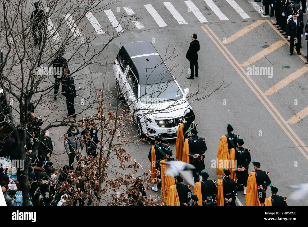 New York, United States. 09th Feb, 2023. A funeral procession ...