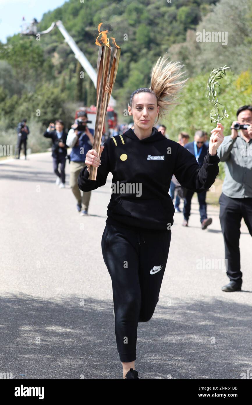 Torchbearer Anna Korakaki, Greek shooting gold medalist of Rio Olympic ...