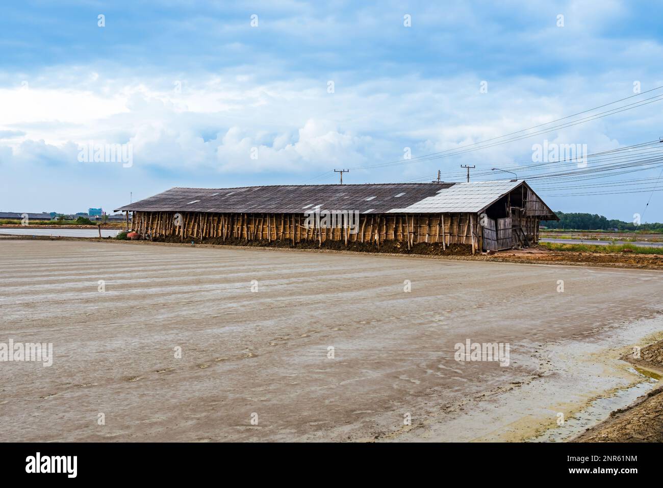 Salt storage granaries, sea salt storage in salt farms. Granary for ...