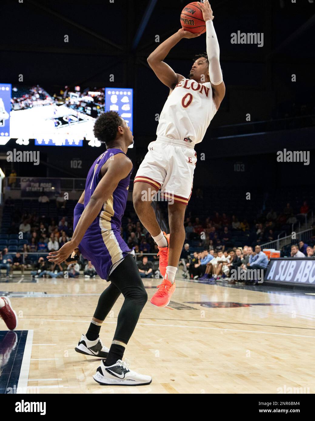 WASHINGTON, DC - MARCH 07: Elon Phoenix Guard Hunter McIntosh (0 ...
