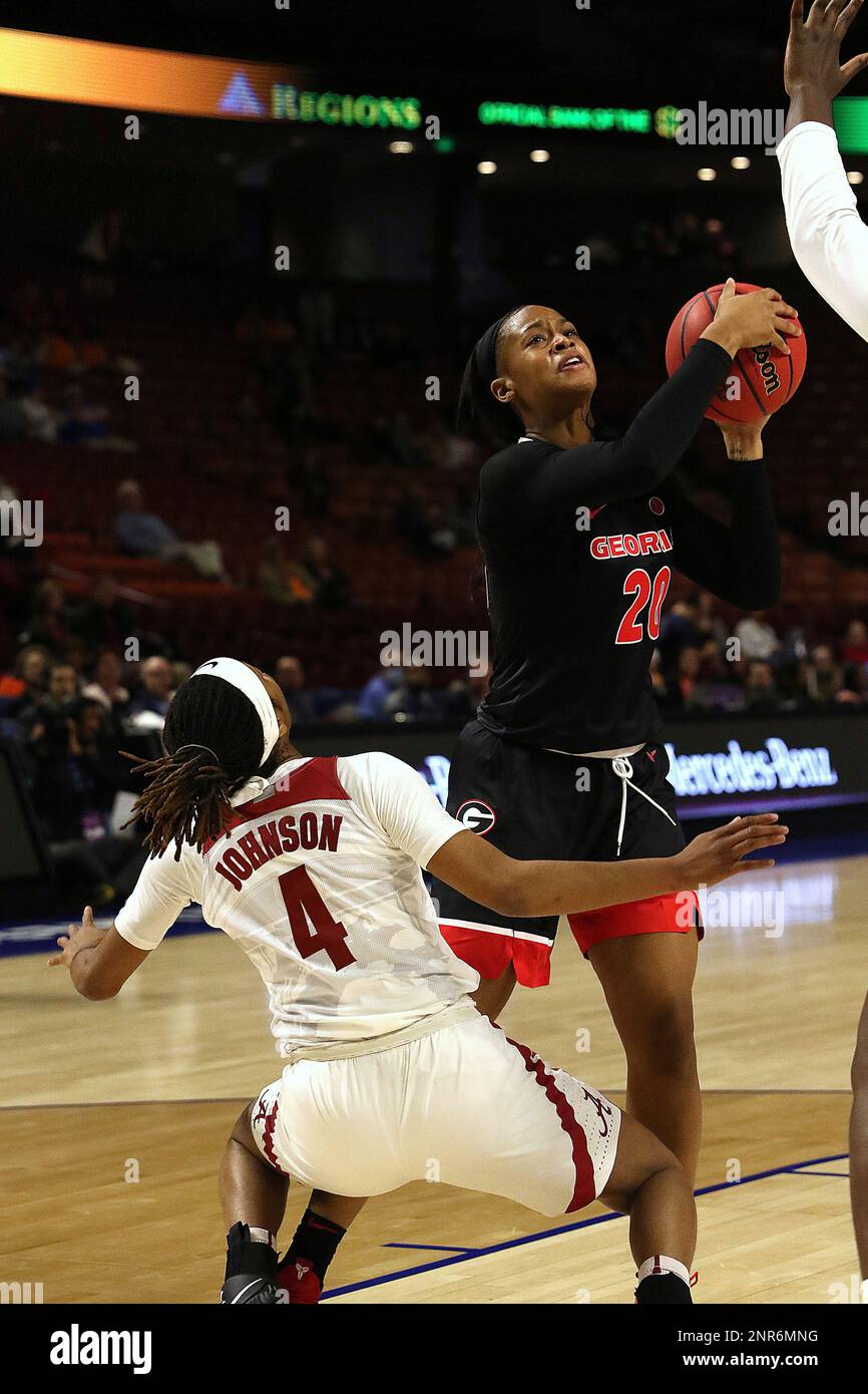 GREENVILLE, SC - MARCH 05: Cierra Johnson (4) of Alabama tries to draw ...