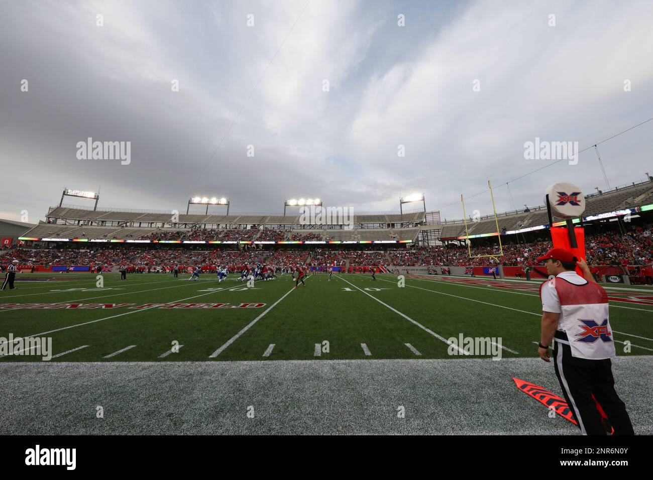 A general view of game action during an XFL football game between the ...