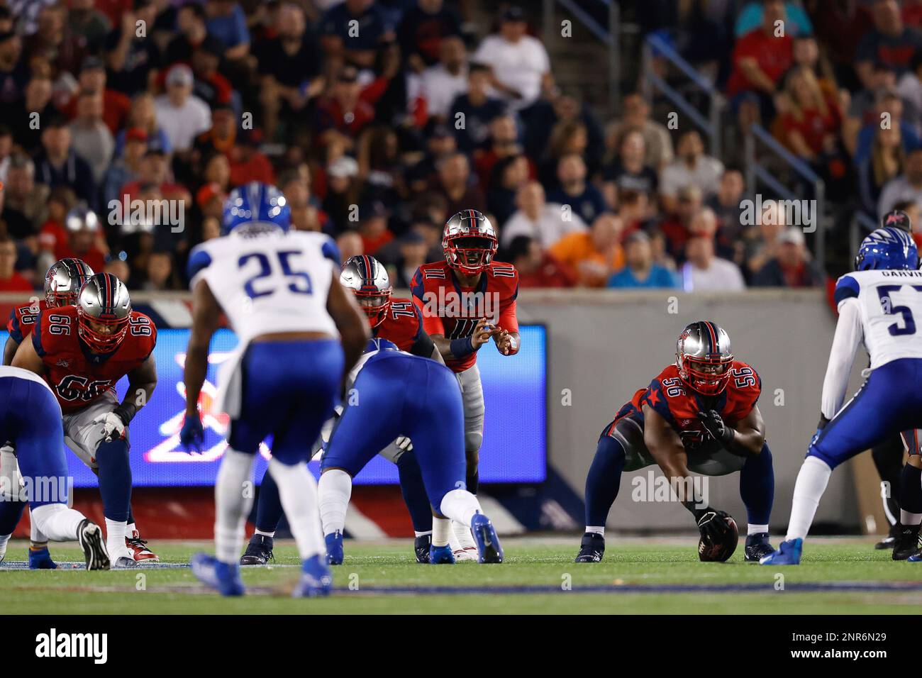 Houston Roughnecks quarterback P.J. Walker (11) prepares for the snap ...