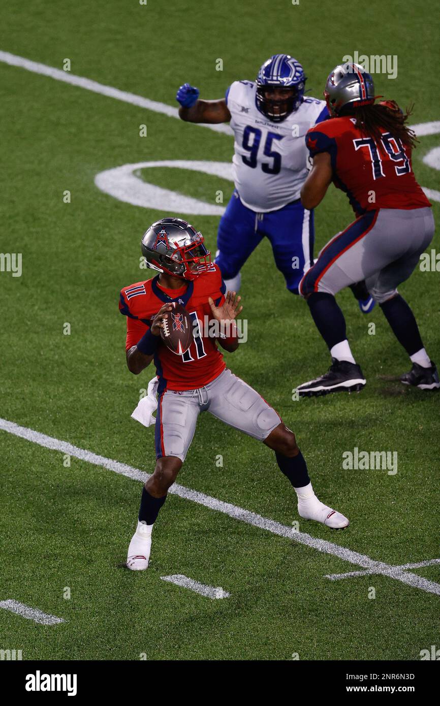 Houston Roughnecks quarterback P.J. Walker (11) throws the ball during ...