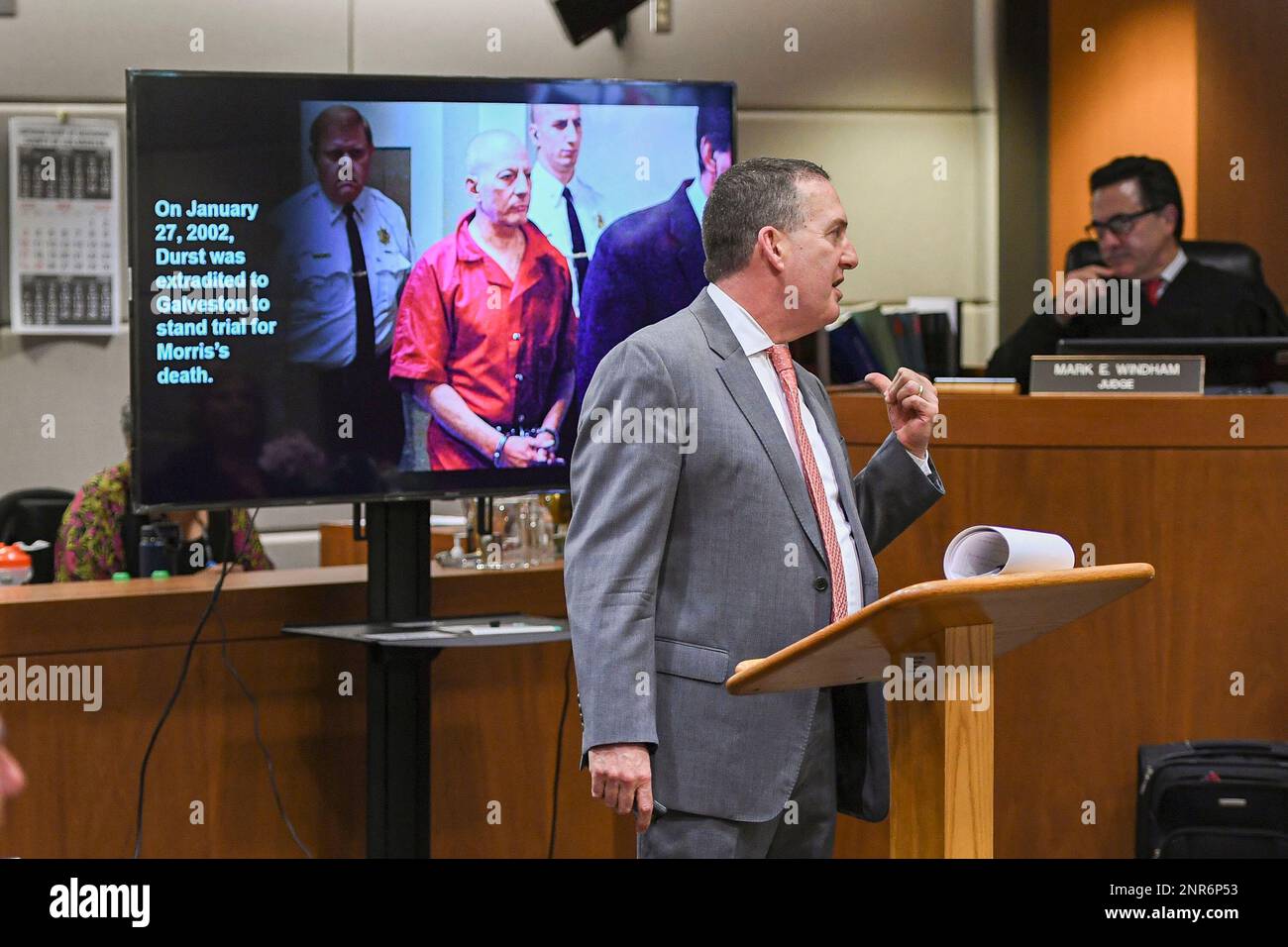 Deputy District Attorney John Lewin presents evidence during the second ...