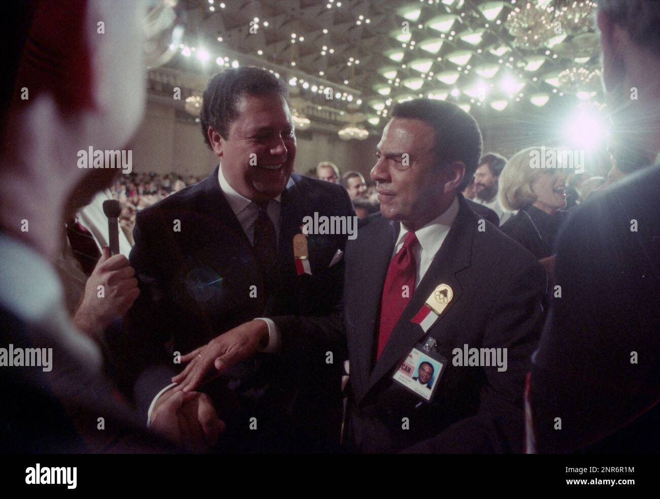 Atlanta Olympic Committee members Atlanta mayors Maynard Jackson, left ...