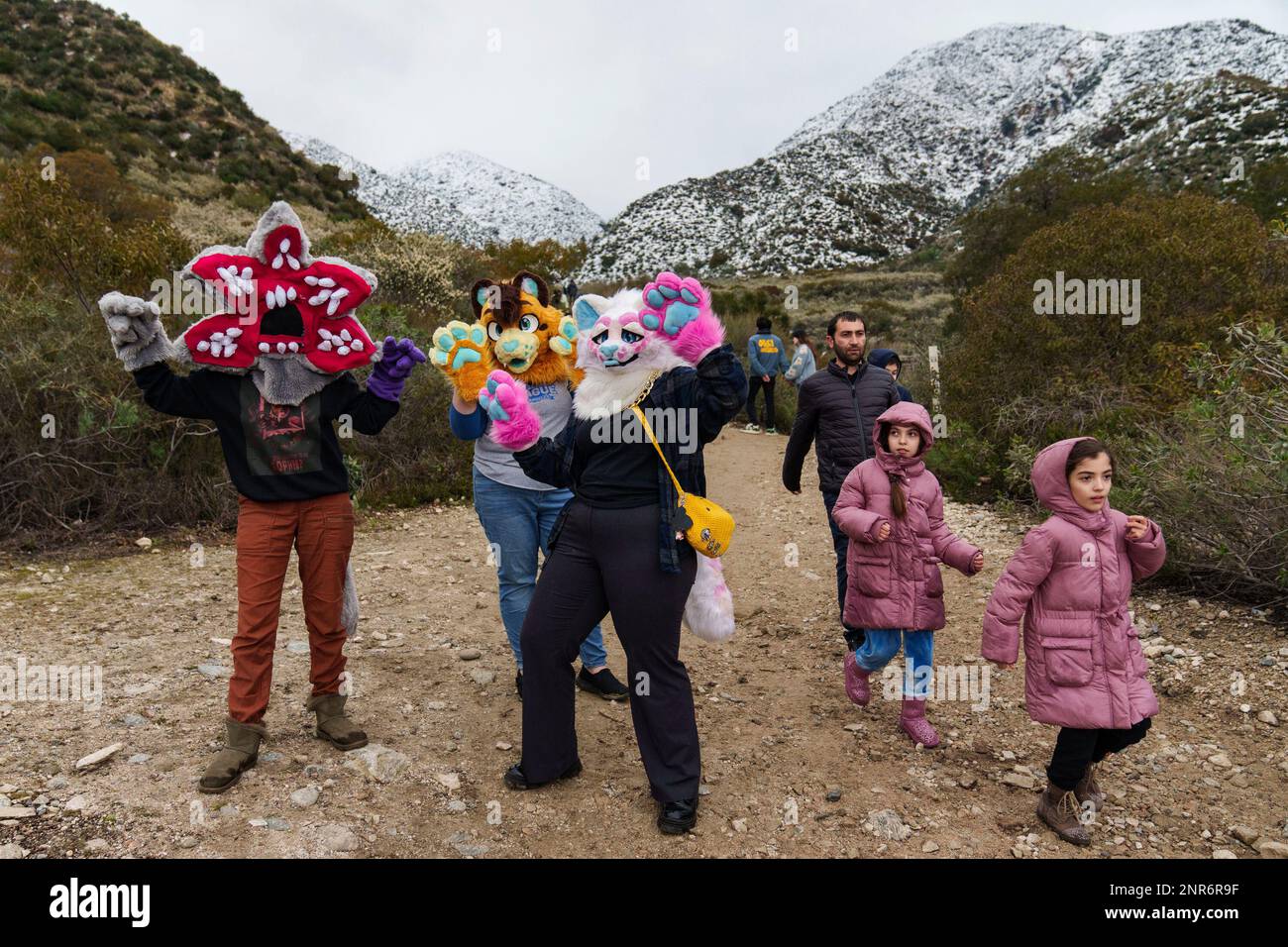 People wear handmade face masks while visiting the Deukmejian ...