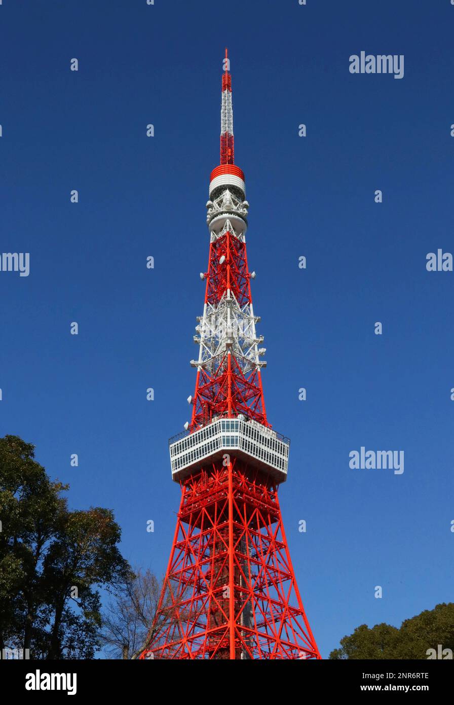 A photo shows Tokyo Tower in Minato Ward, Tokyo on January 19, 2020. Tokyo Tower is a ...