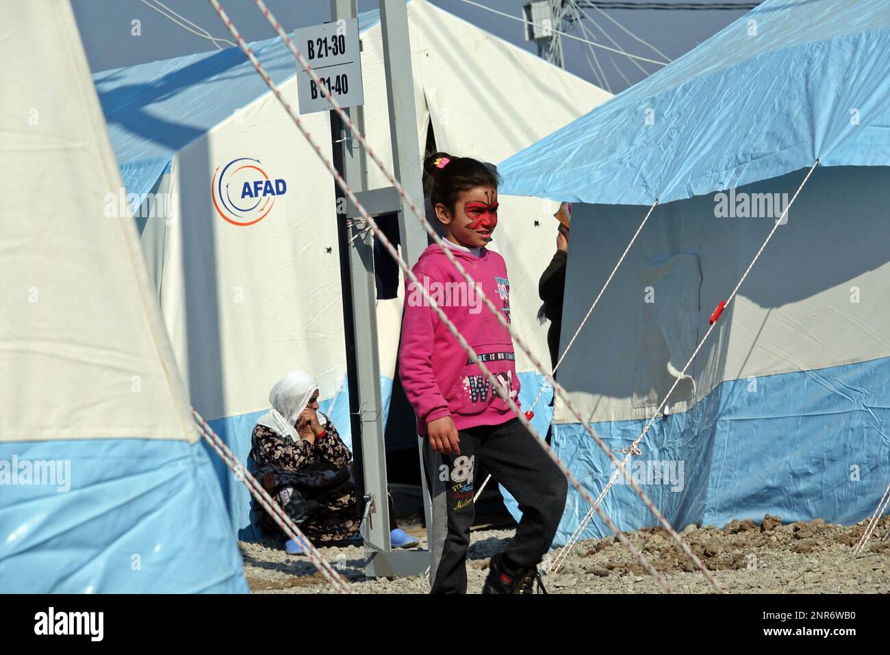 Diyarbakir, Turkey. 26th Feb, 2023. Leyla seen with a butterfly picture ...