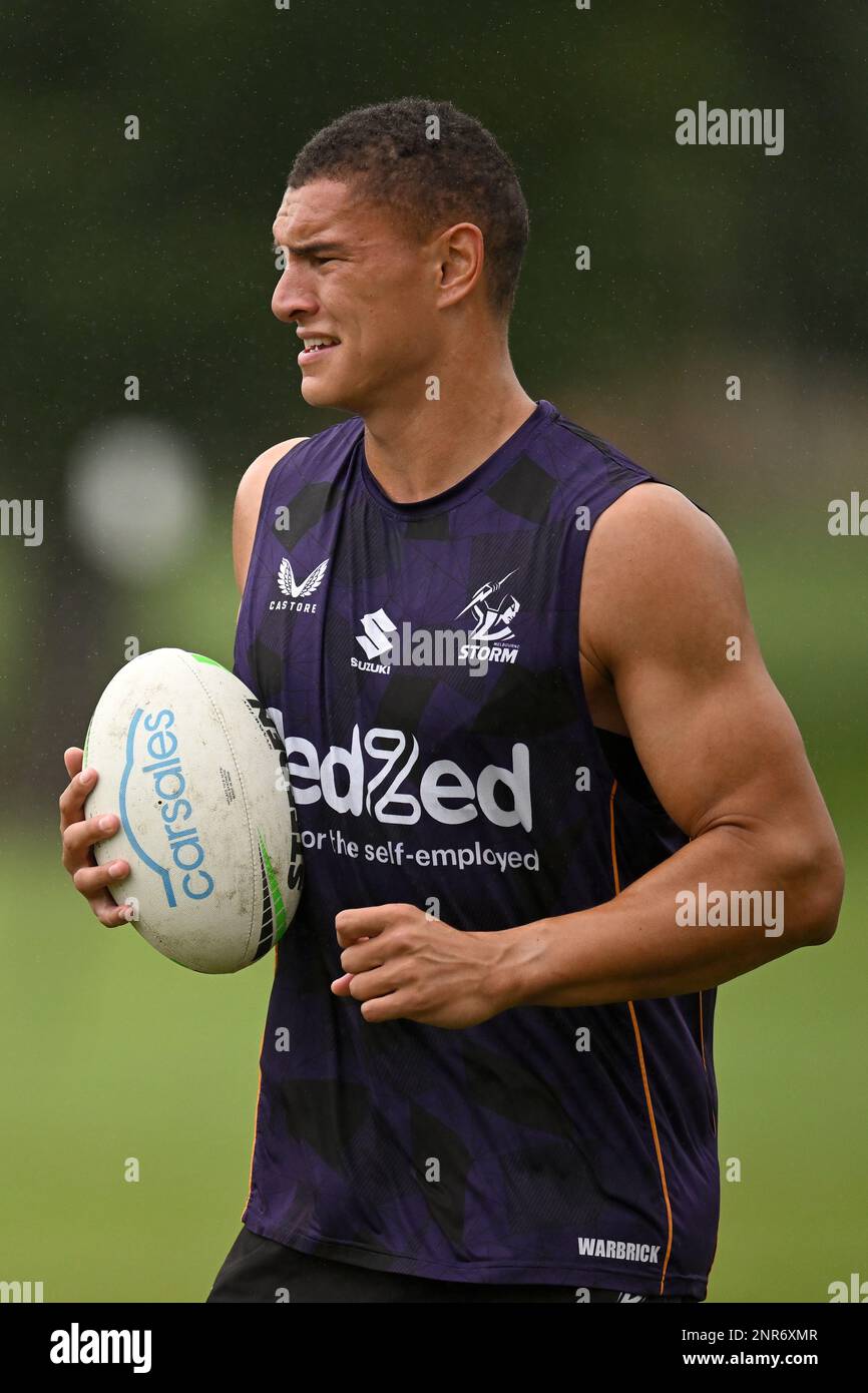 William Warbrick of the Storm trains during an NRL Storm training ...