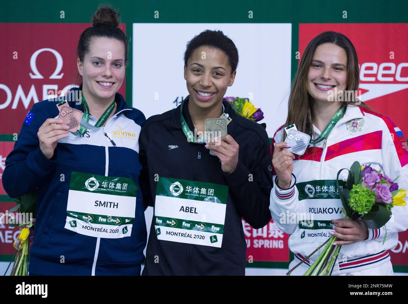 Bronze medalist Anabelle Smith of Australia, left, gold medalist ...