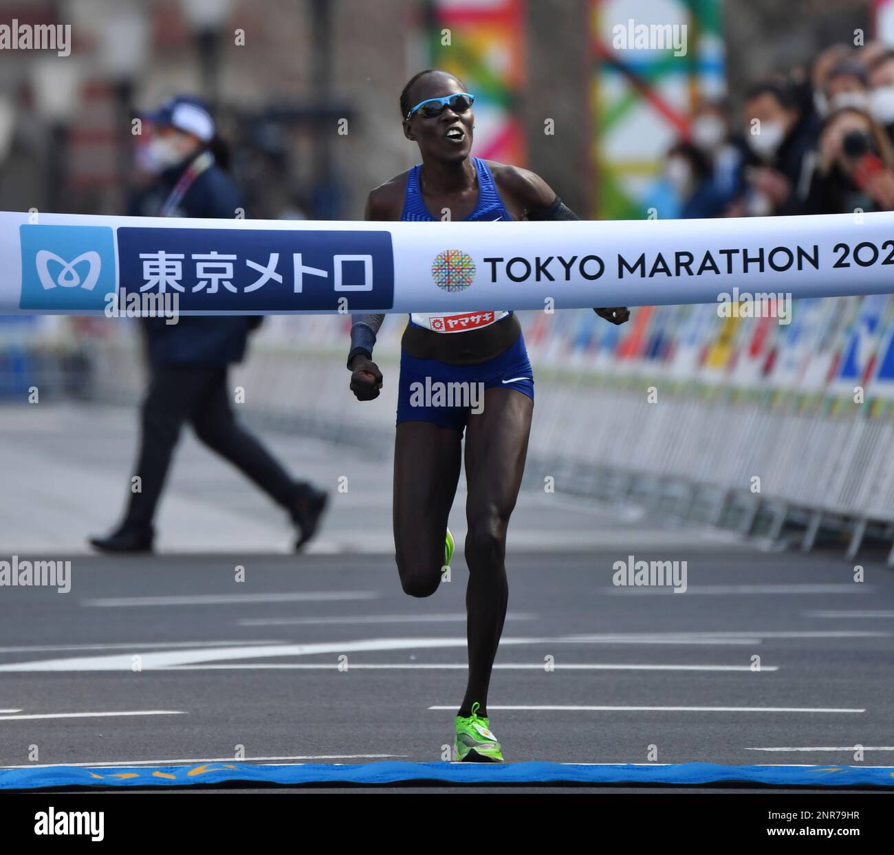 Lonah CHEMTAI SALPETER of Israel crosses the finish line to win the ...