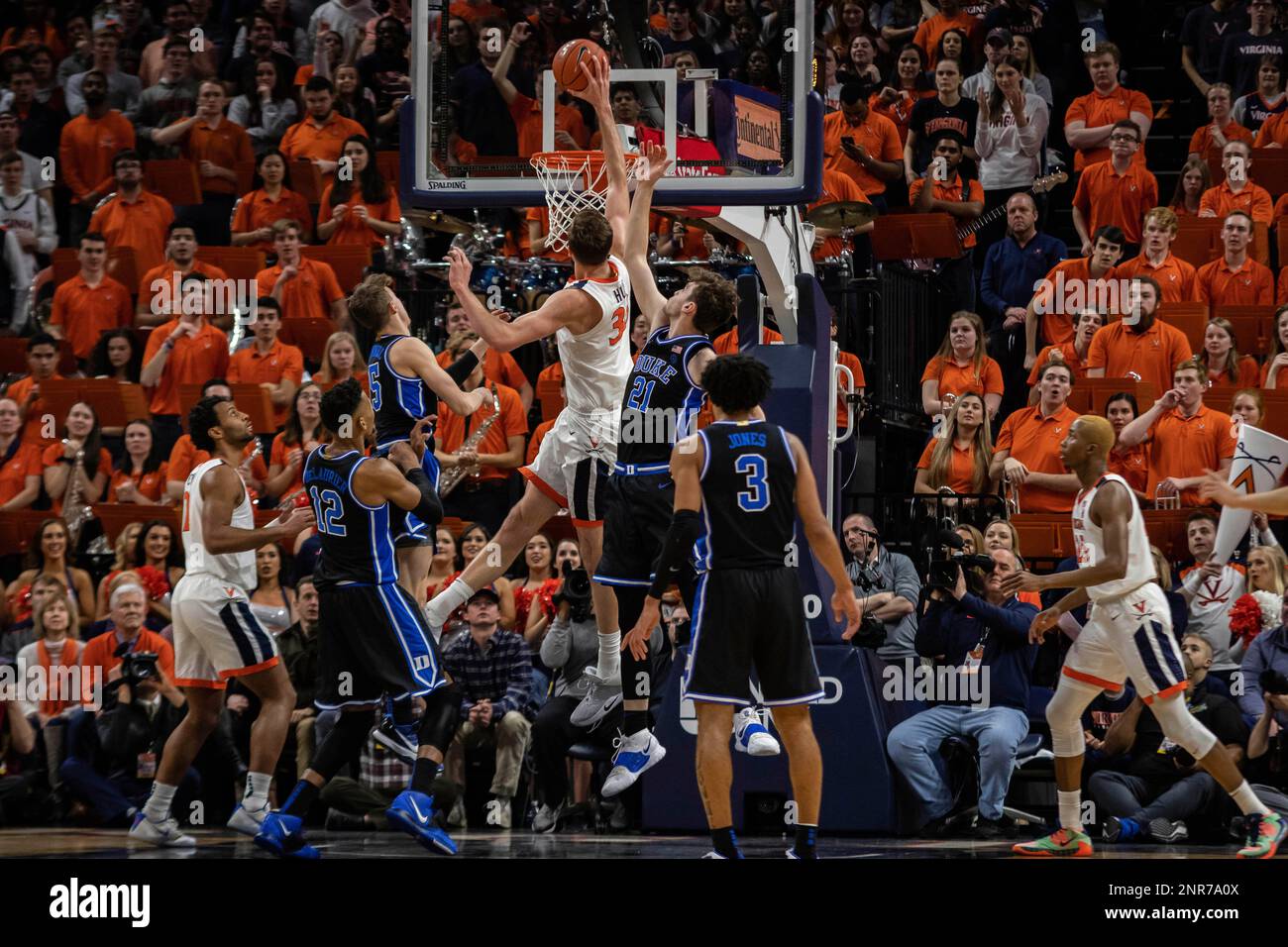 February 29, 2020: Virginia Forward Jay Huff (30) during the NCAA ...