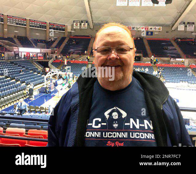 Tom "Big Red" Emery poses prior to UConn's game with USF on Sunday, feb ...