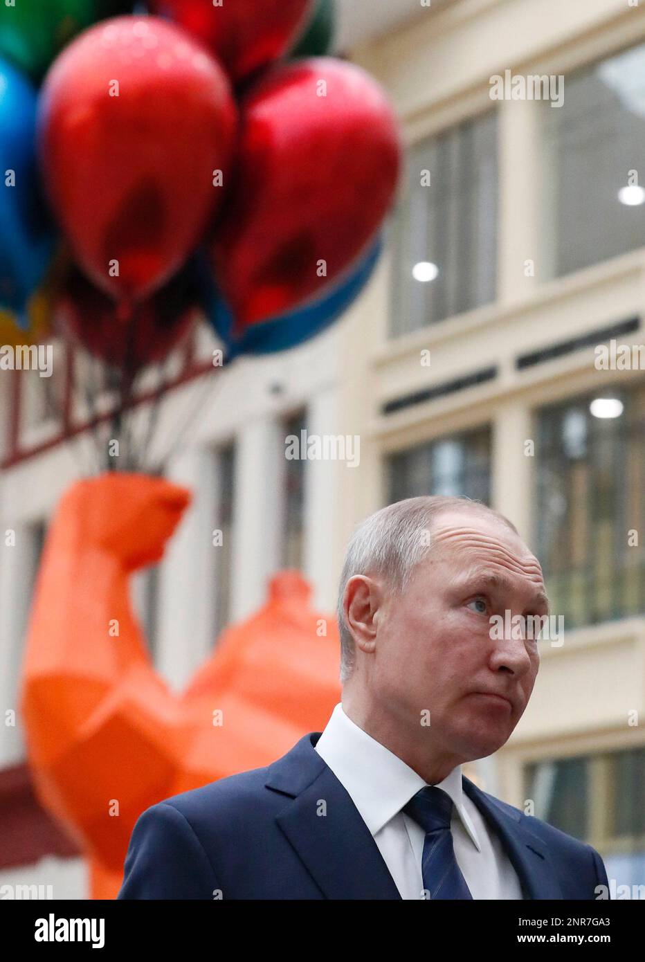 Russian President Vladimir Putin visits the Dream Island amusement park ...