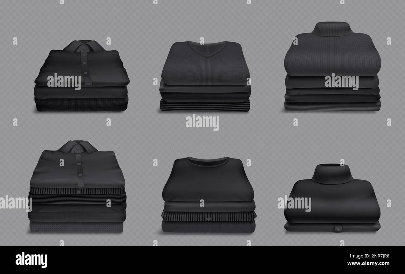 Stacks of clean folded clothes after laundry and iron. Neatly piles of ...